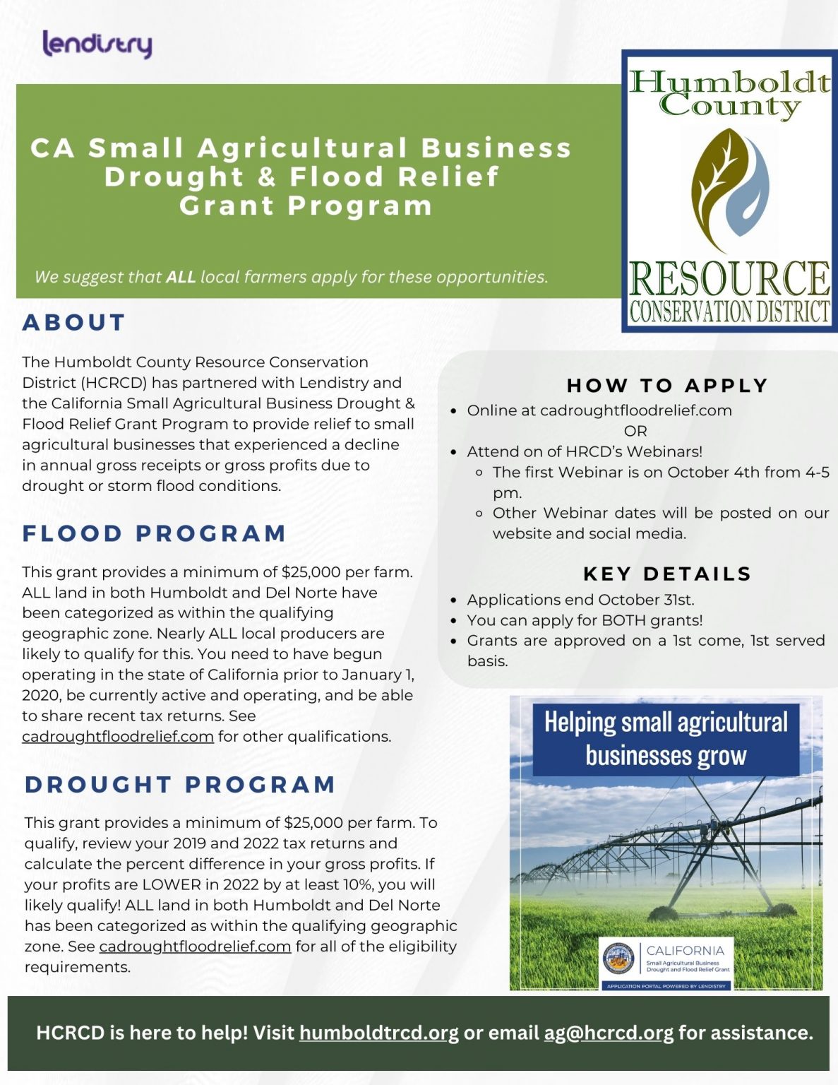 California Small Agricultural Business Drought and Flood Relief Grant ...